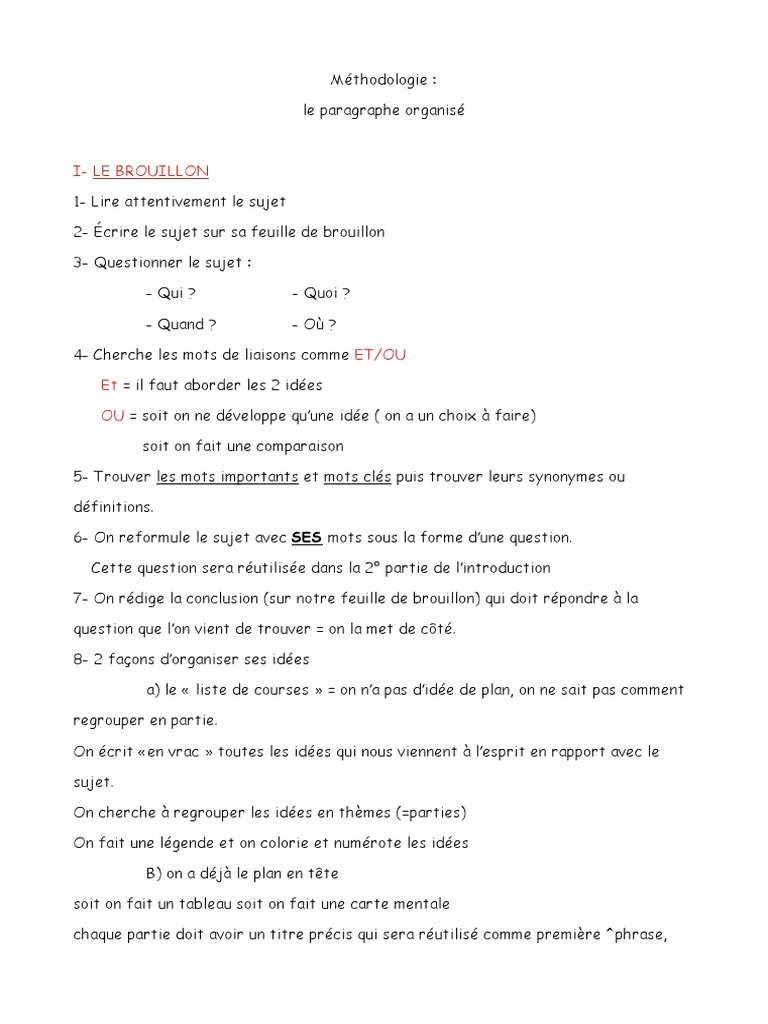 Méthodo Paragraphe 3D | PDF
