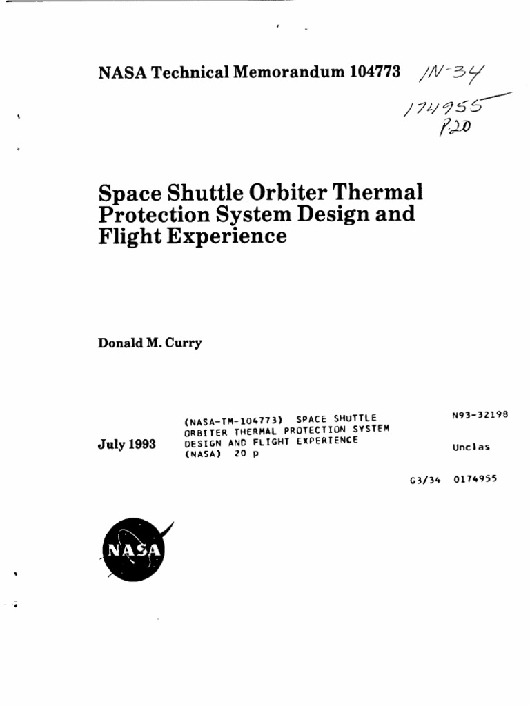 NASA Space Shuttle Orbiter Thermal Protection System Flight Experience ...
