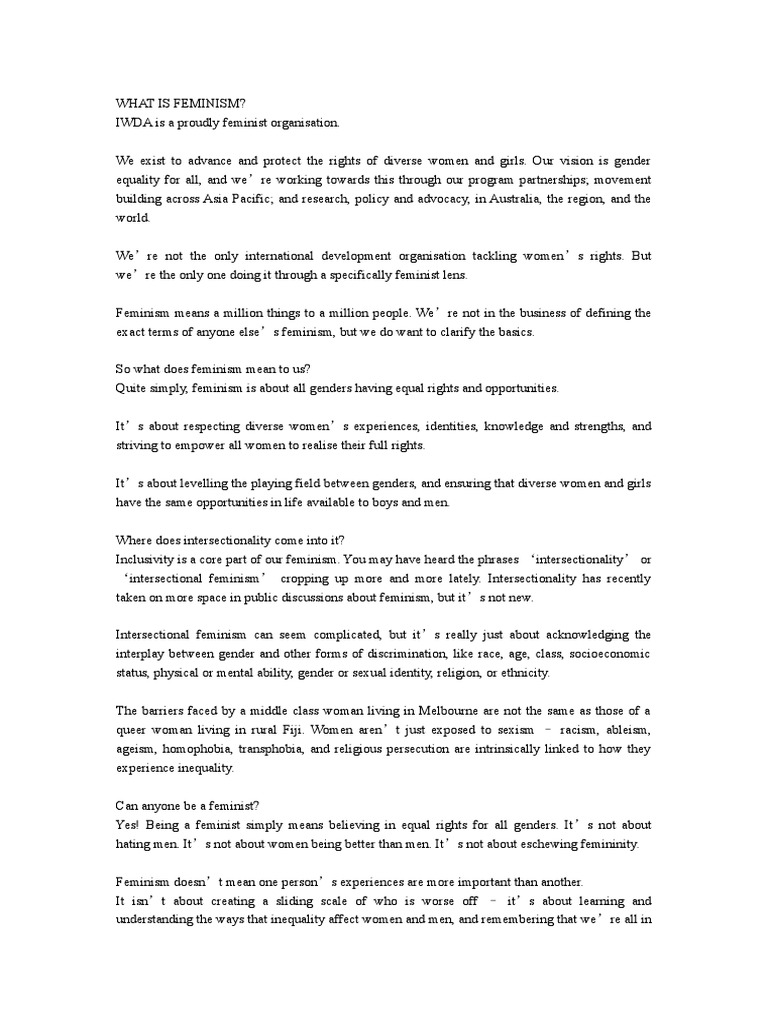 What Is Feminisim | Download Free PDF | Gender Studies | Feminism