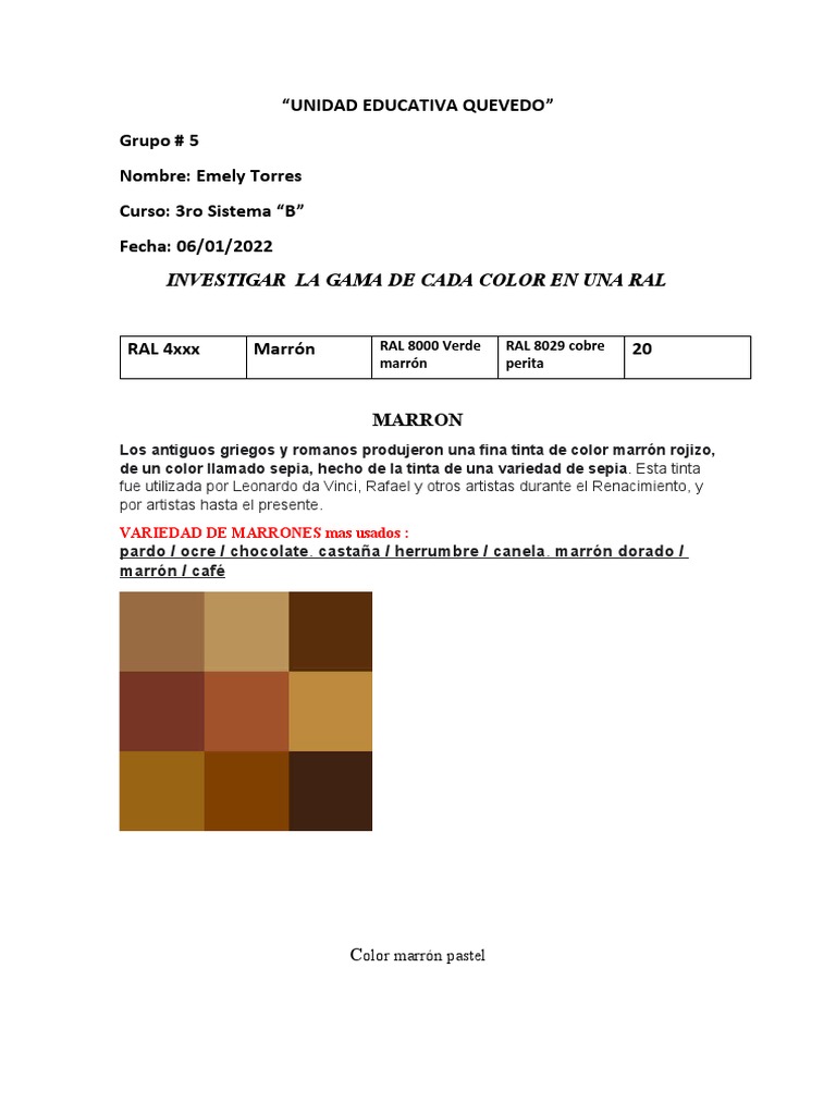 Gama de Colores RAL: Marrones y Neutros | PDF