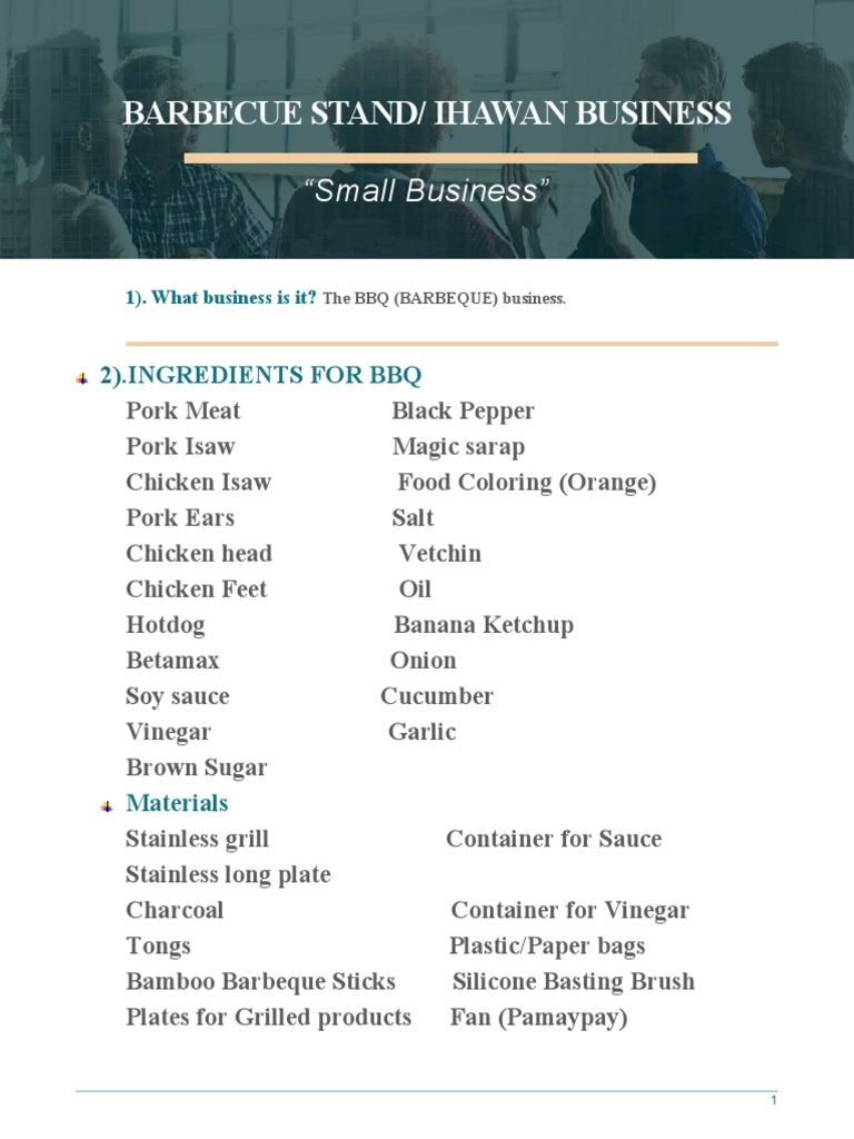 Small Business | PDF | Barbecue | Foods
