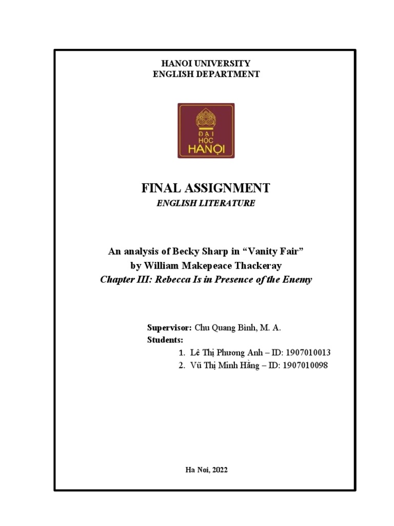 English Literature Final Assignment | PDF