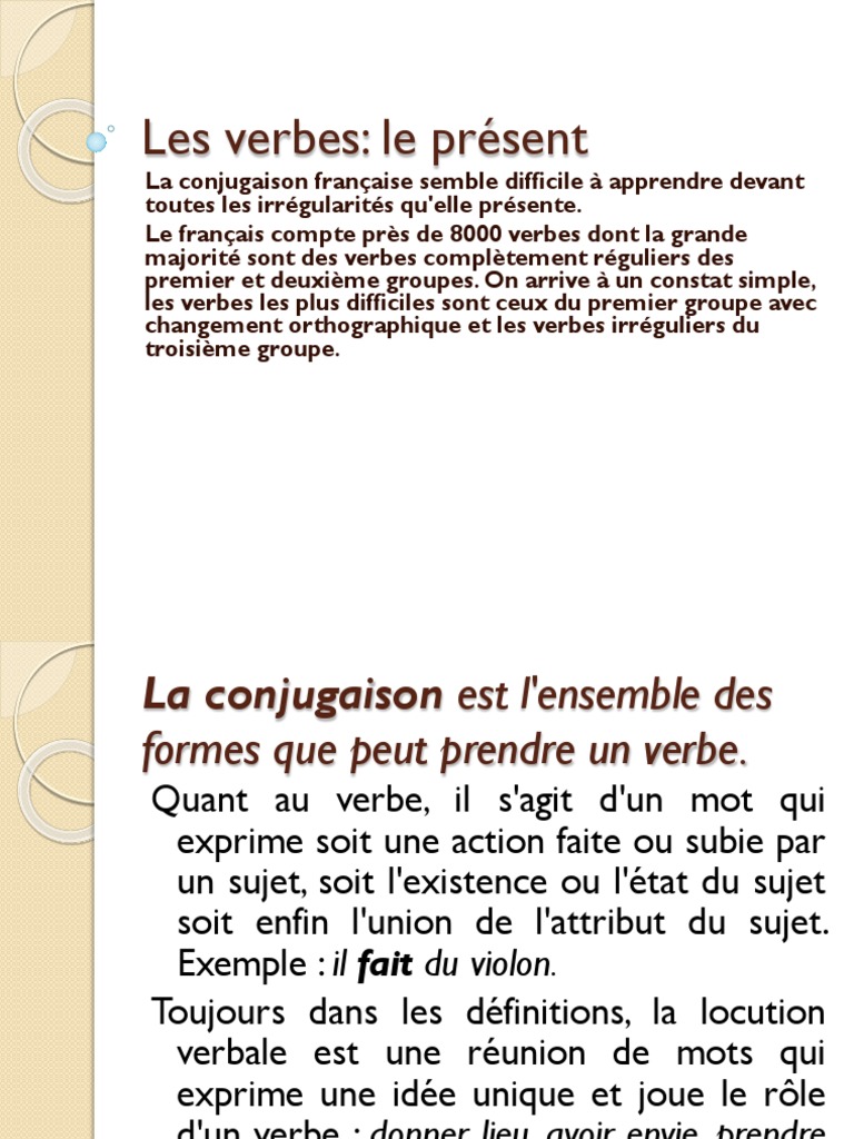 Conjugaison des verbes du 1er groupe | PDF