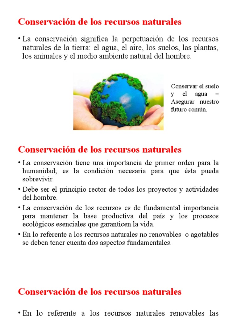 Conservación de recursos naturales esenciales | PDF