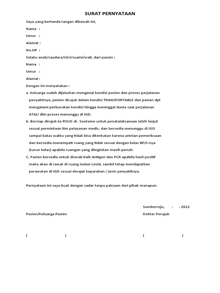 Surat Pernyataan Rujuk Soetomo | PDF