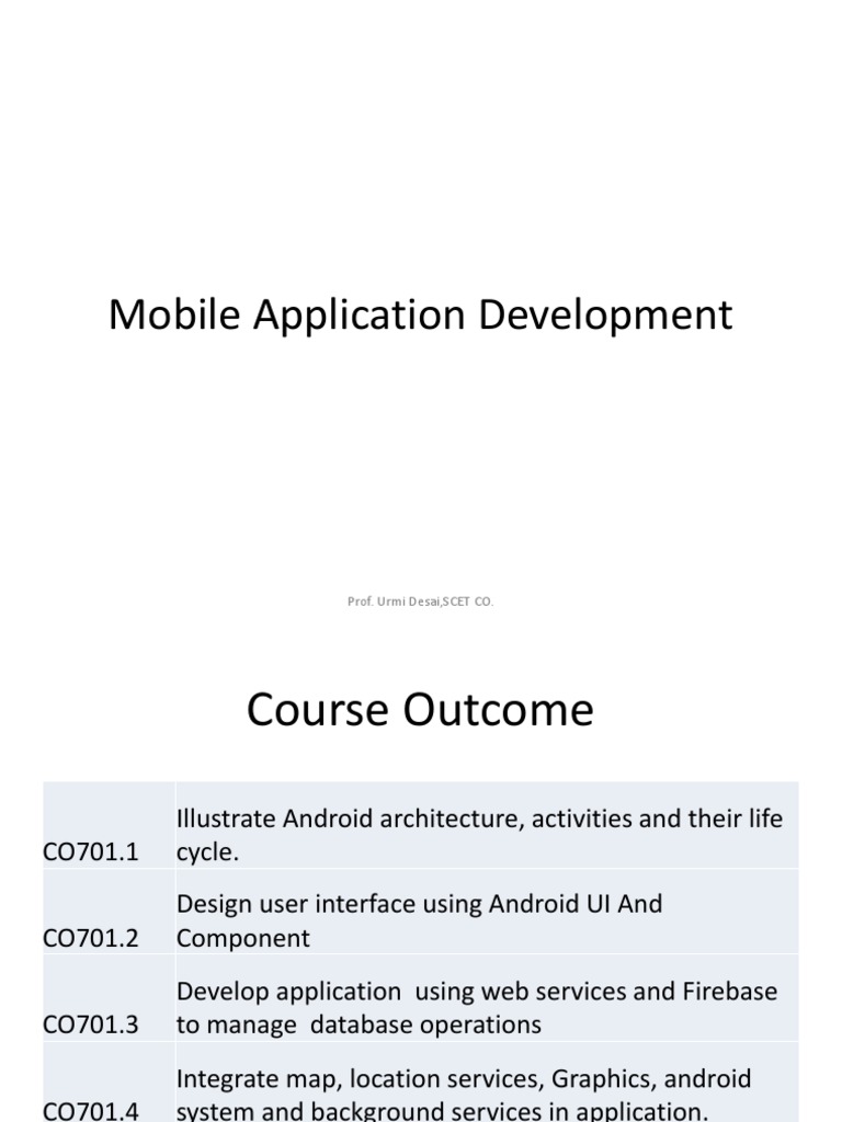 Mobile Application Development | Download Free PDF | Android (Operating System) | Application ...