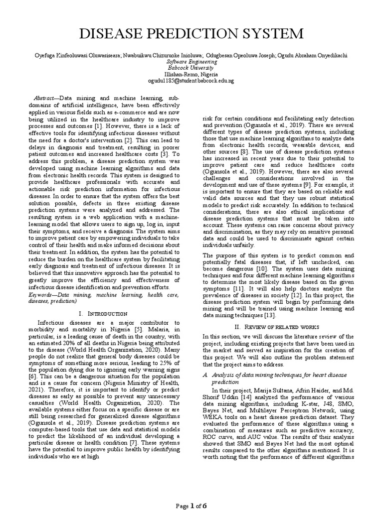 Updated Disease Prediction System | PDF | Machine Learning | Artificial ...