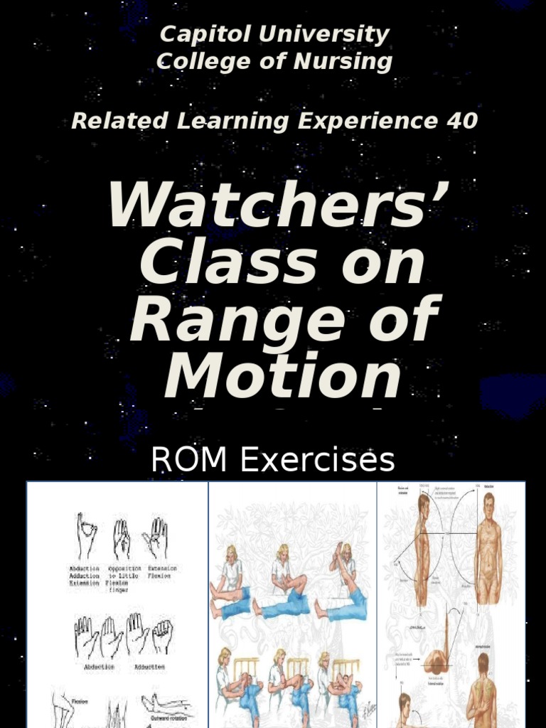 Watchers' Class On Range of Motion (ROM) Exercises | PDF | Hand | Arm