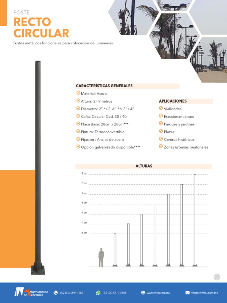 Rectangular Metal Posts for Outdoor Lighting Installations | PDF