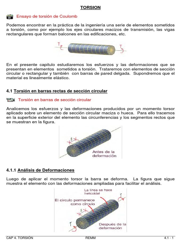 Clase4. Torsion | PDF | Mecánica | Ingeniería mecánica