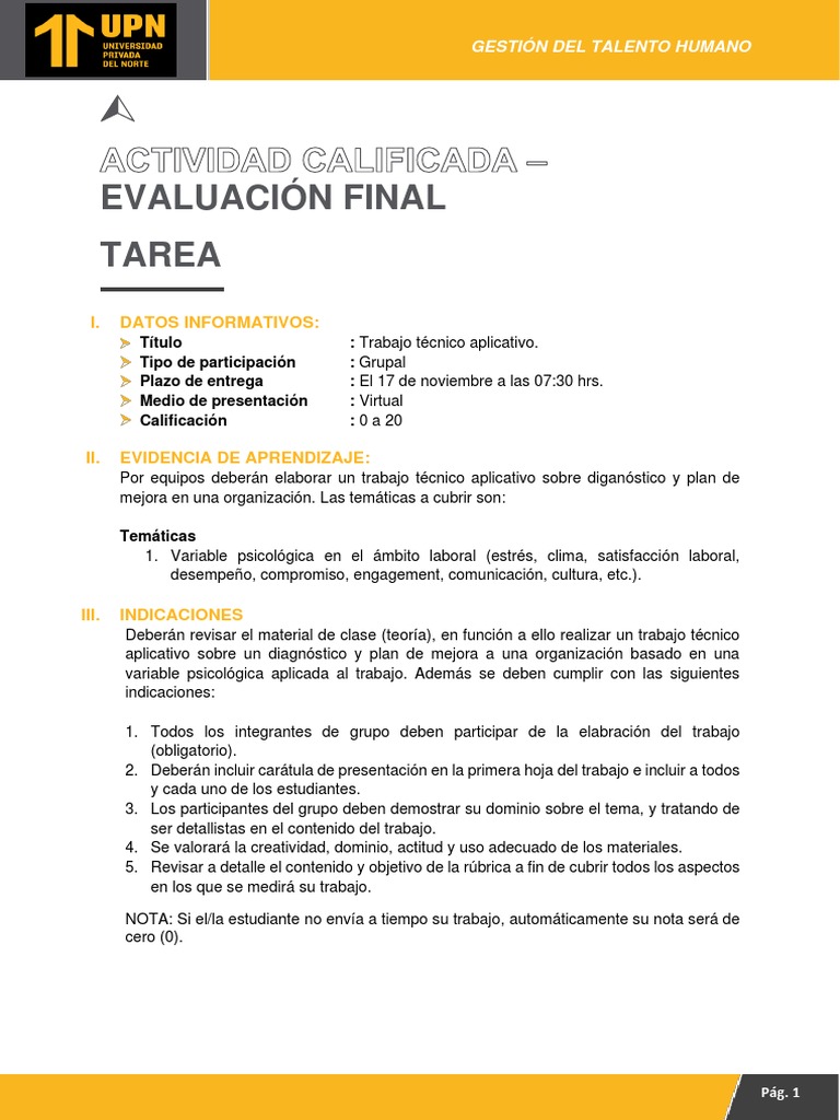 Exámen Final GTH Grupo 7 Caratula | PDF | Sicología | Aprendizaje