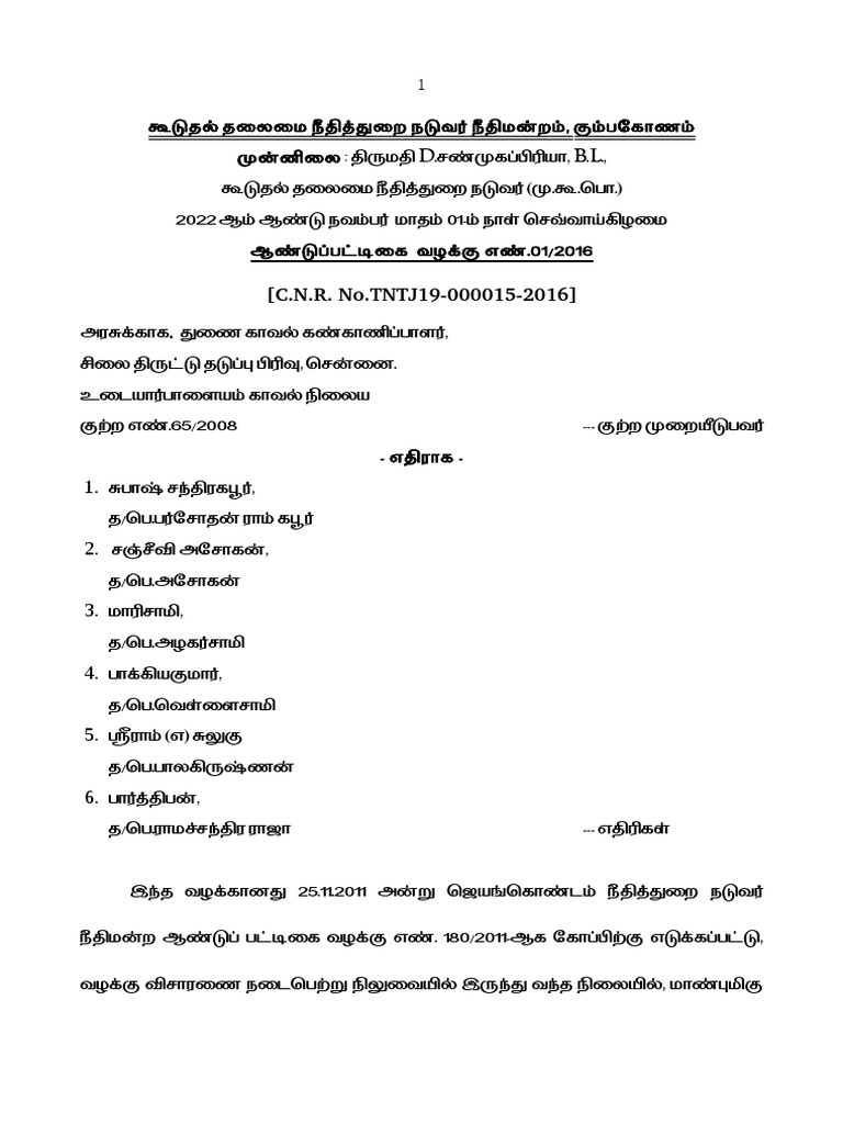 Subhash Kapoor Court Order Tamil Nov 2022 | PDF