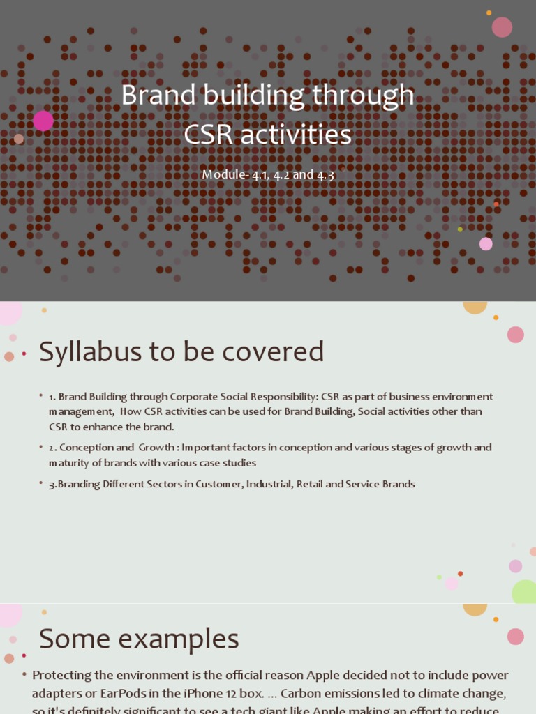 9 Module 4 - Brand Building Through CSR | Download Free PDF | Corporate ...