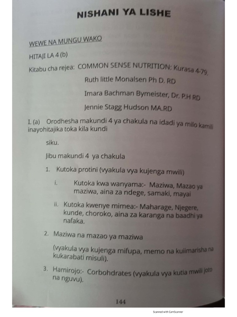 Nishani Ya Lishe | PDF