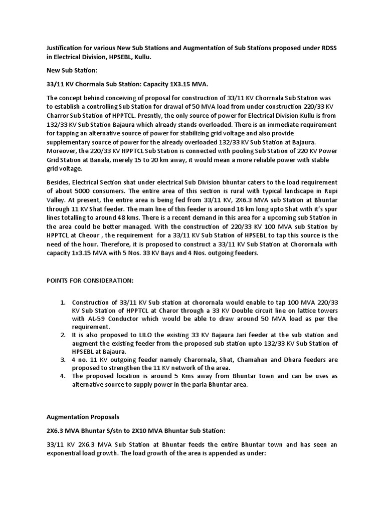 Kullu Substation Upgrades Proposal | PDF | Electrical Grid | Nature