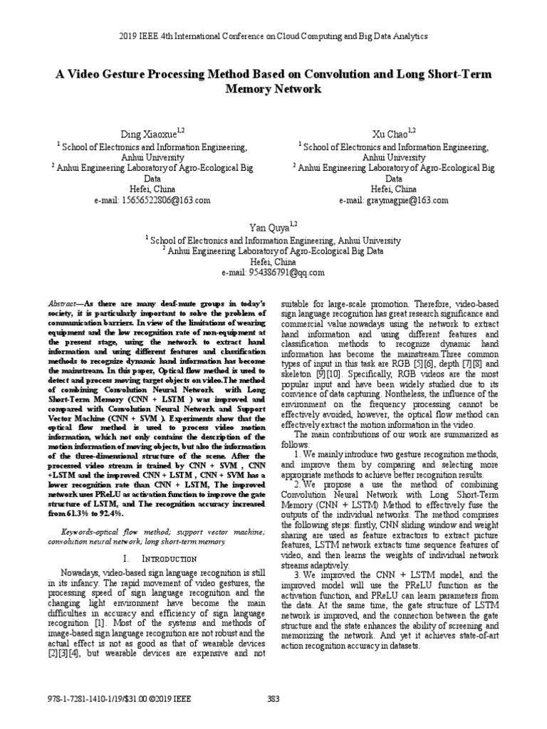 Video Based Cnn Lstm Pdf Artificial Neural Network Systems Science