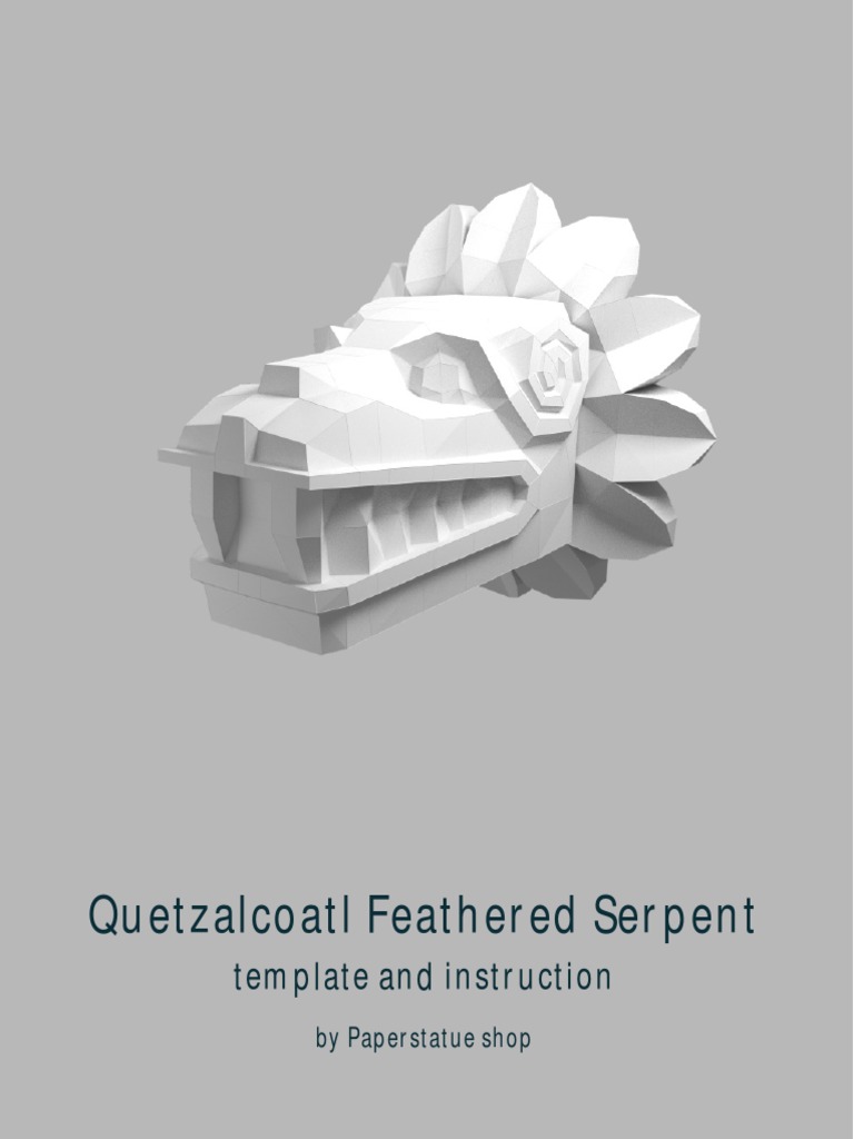 Papercraft Quetzalcoatl Feathered Serpent Template and Instructions ...