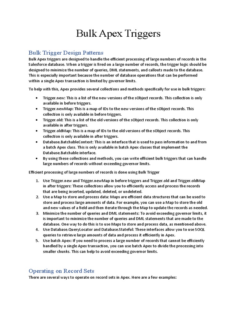 Bulk Apex Triggers | PDF | Databases | Information Retrieval