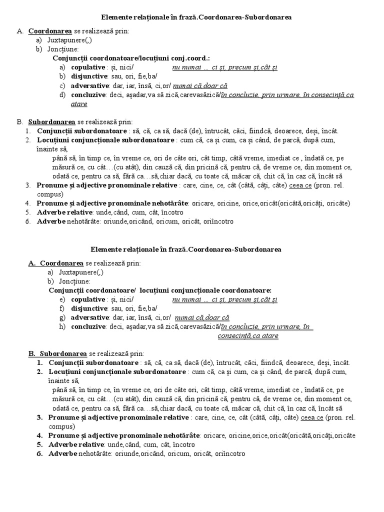 Elemente de Relatie in Fraza | PDF