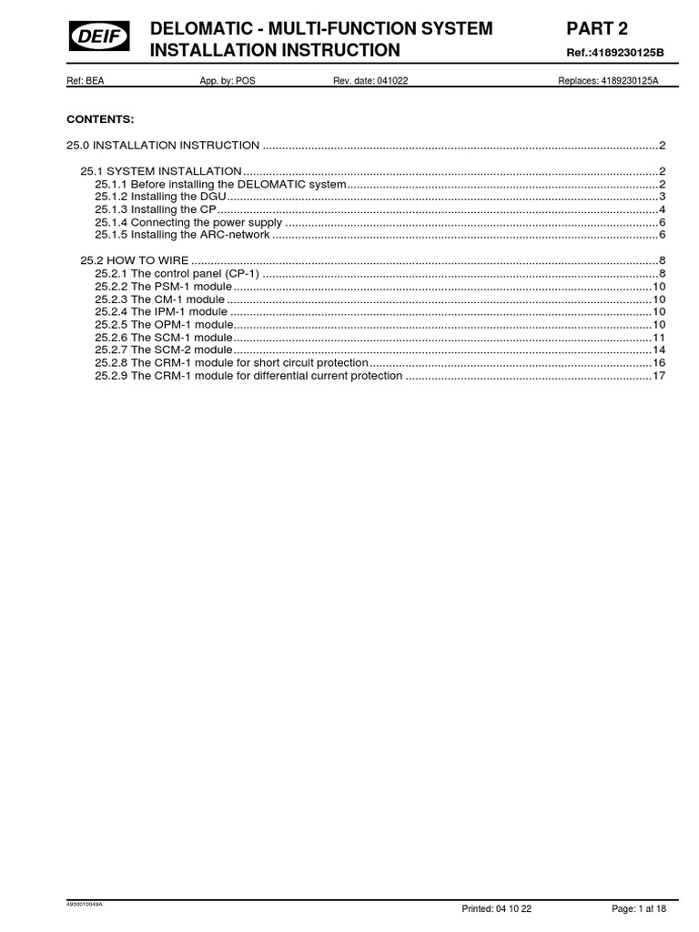 Delomatic 3 Installation Instructions 4189230125 Uk | PDF