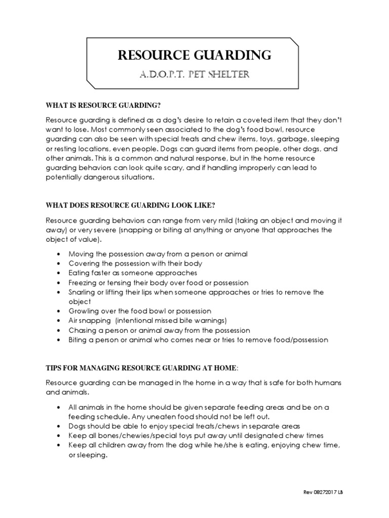 Resource Guarding | PDF | Dogs