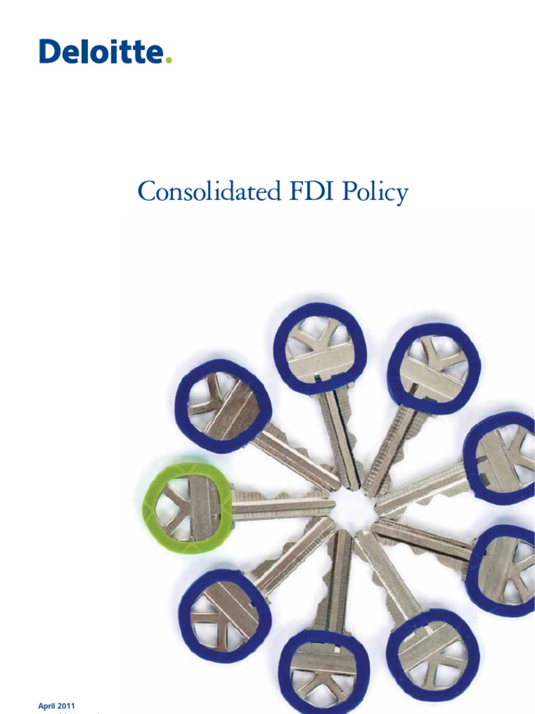 FDI Policy - April 2011 | PDF | Foreign Direct Investment | Joint Venture
