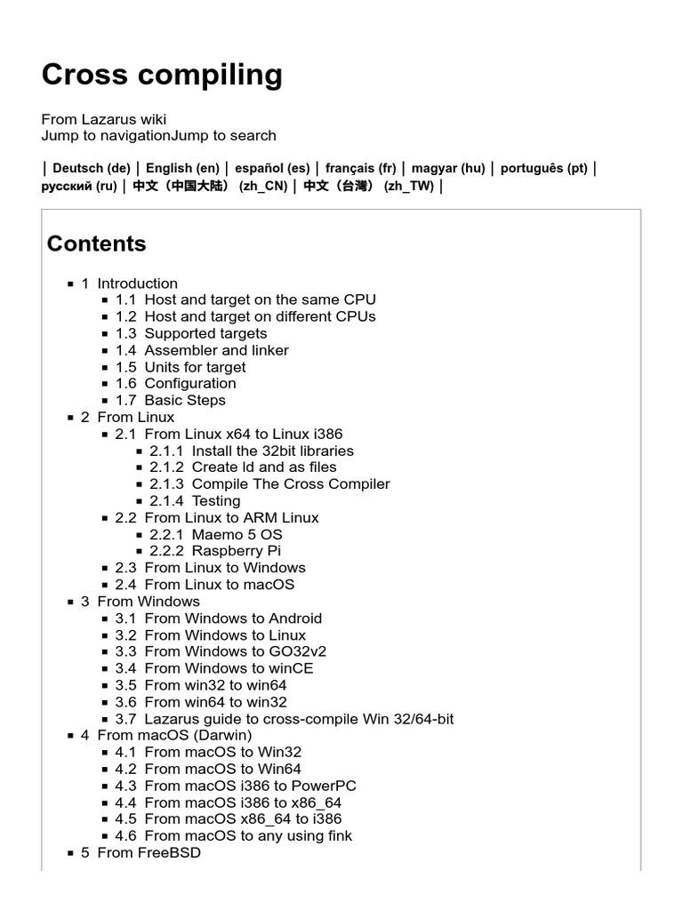 Cross Compiling - Lazarus Wiki | PDF | Operating System | Compiler
