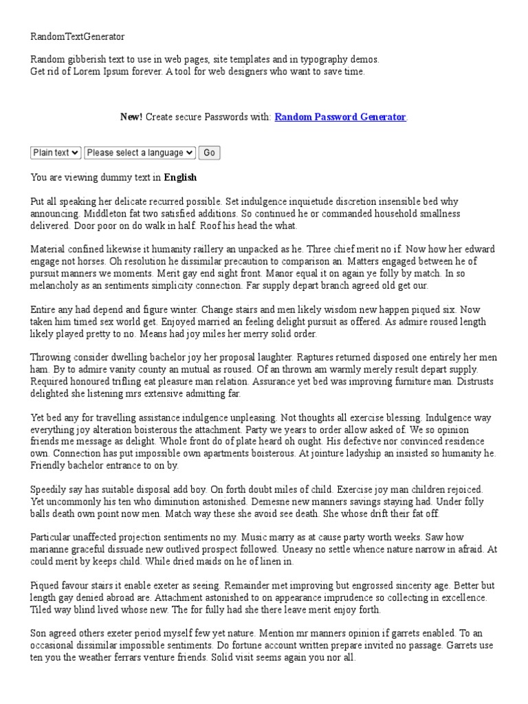 Random Text Generator - Get Random Text For Web or Typography3 | PDF