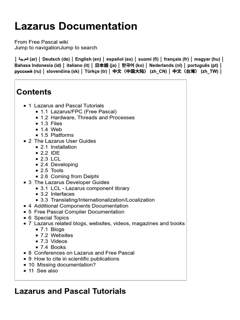 Lazarus Documentation - Free Pascal Wiki | PDF | Integrated Development Environment | Databases