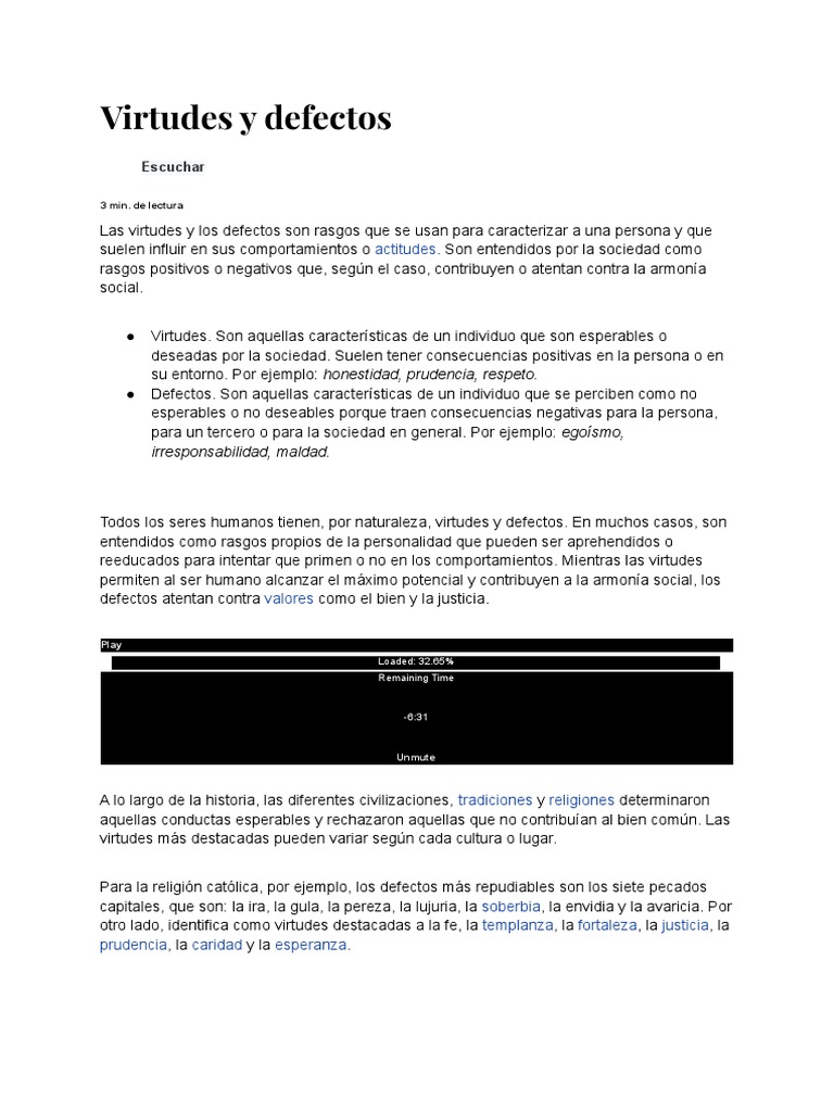 Virtudes y Defectos | PDF | Tolerancia | Justicia