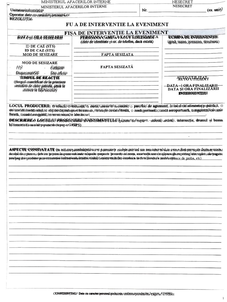 Fisa de Interventie | PDF
