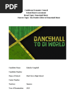 Jaden's English Sba | PDF | Caribbean Music | English Language Music
