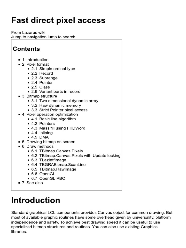 Fast Direct Pixel Access - Lazarus Wiki | PDF | Pointer (Computer ...
