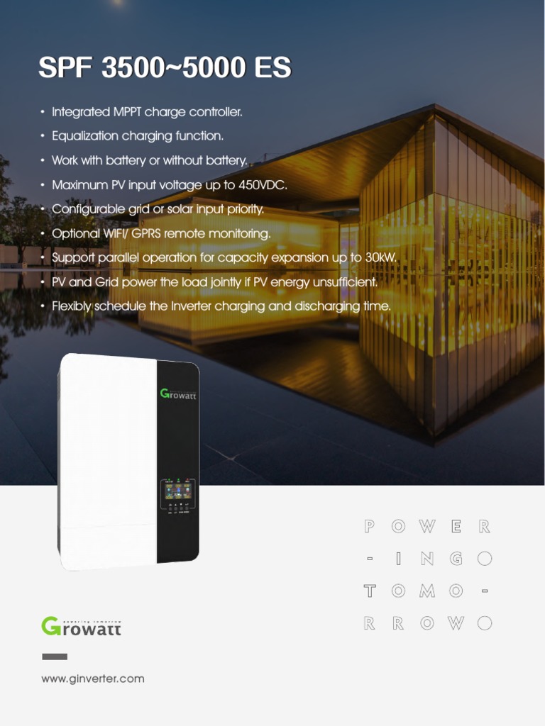 SPF 3500 5000 ES Datasheet | PDF | Power Inverter | Electricity