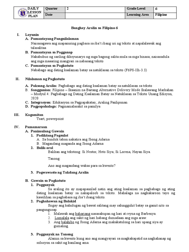 Q2_WEEK 2_FILIPINO 6 | PDF