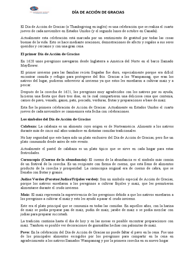 Día de Acción de Gracias - Nov | PDF | Acción de gracias | Cocinando