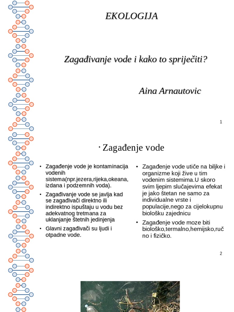 Zagađivanje Voda I Kako To Spriječiti | PDF