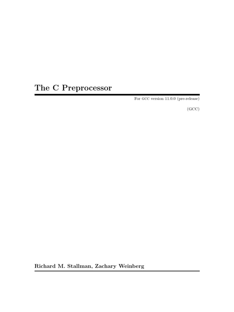The C Preprocessor: Richard M. Stallman, Zachary Weinberg | PDF ...