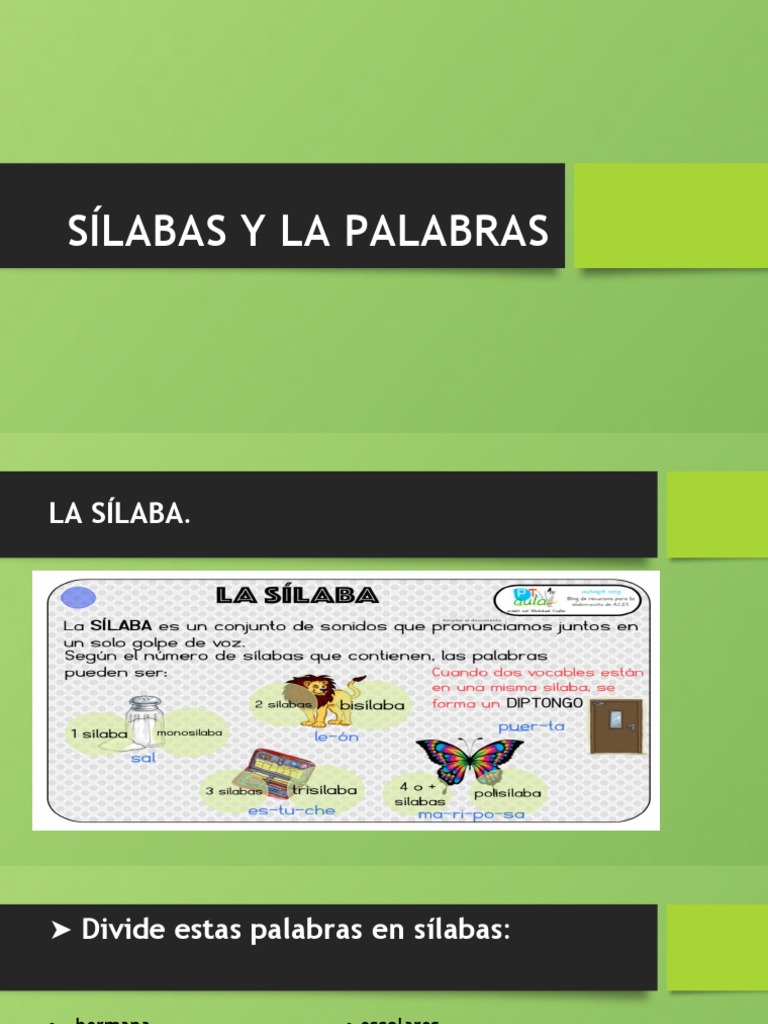 División y tipos de sílabas en palabras | PDF | Morfología Lingüística ...