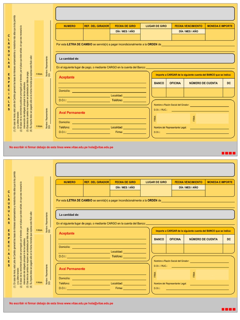 Formato para Letras de Cambio v2.1 | PDF