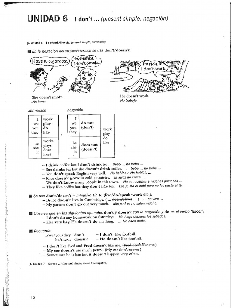 06 - Present Simple - Neg | PDF