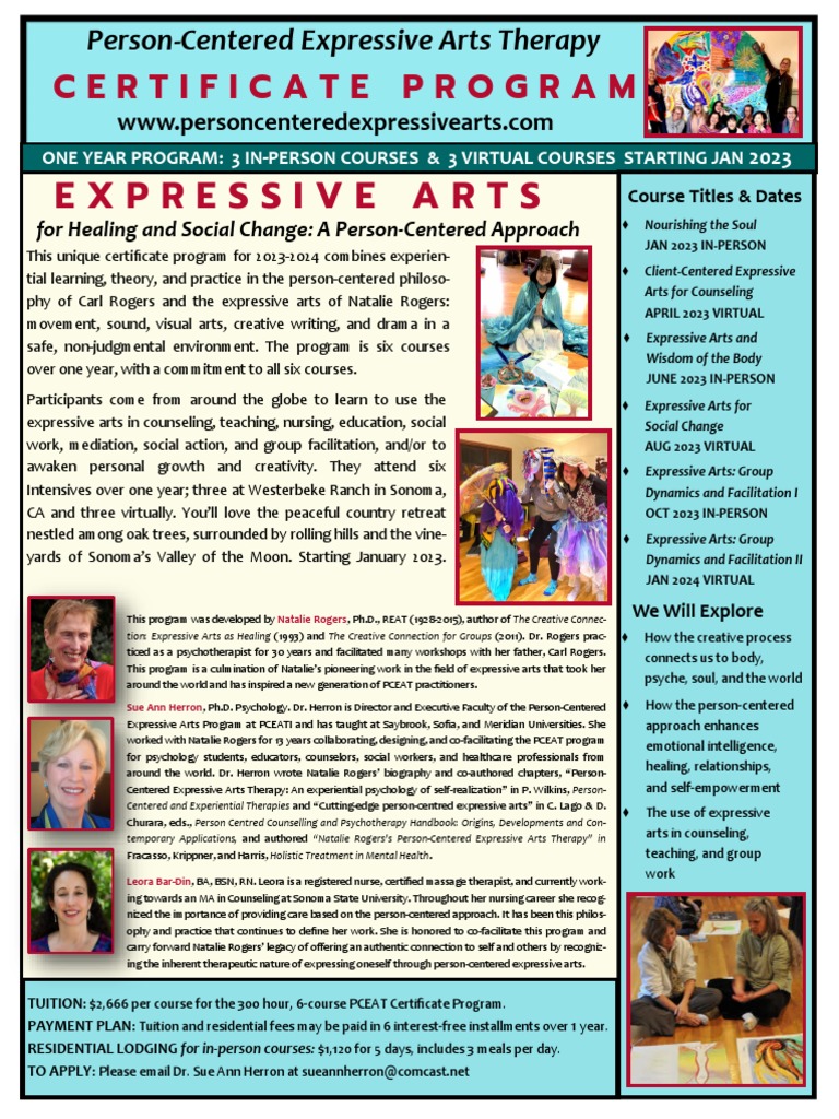 Person-Centered Expressive Arts Therapy Certificate Program: Combining ...