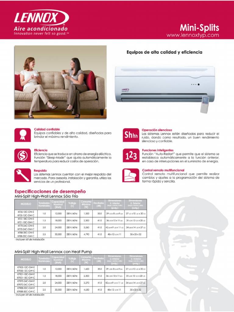 Minisplits Lennox | PDF