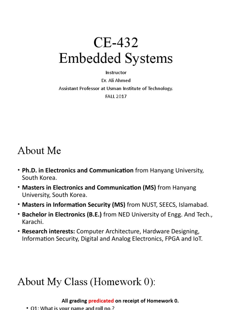 M1 Intoduction To Embedded Systems (CLO-1) | Download Free PDF | Integrated Circuit | Embedded ...