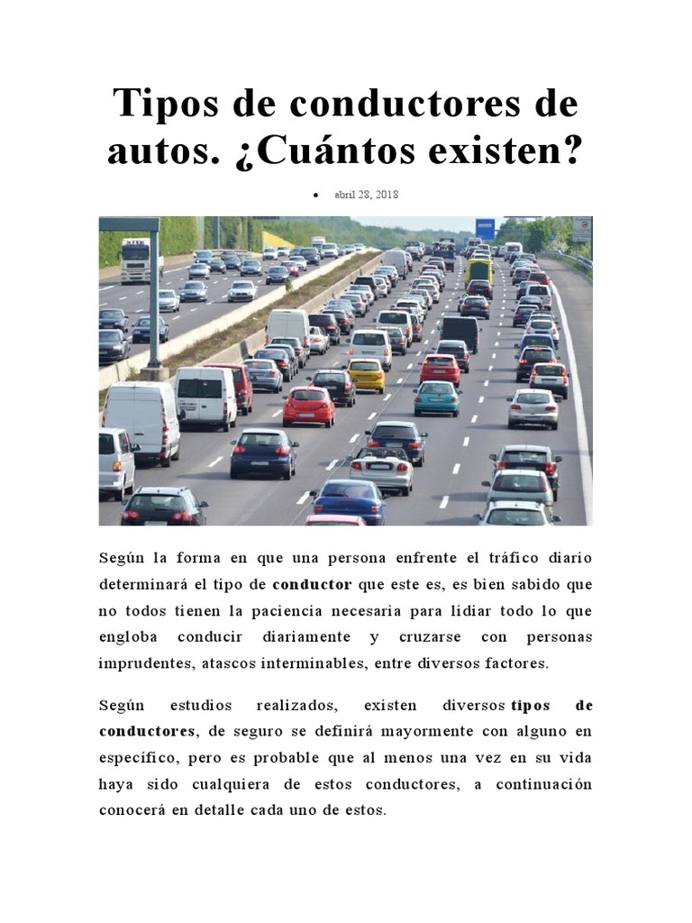 7 Tipos de Conductores de Autos | PDF | Crecimiento personal y ...