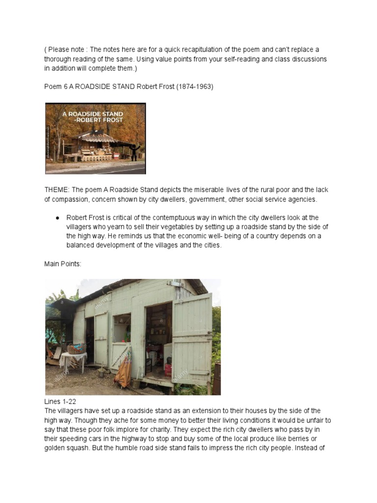 Poem 5 A Roadside Stand | PDF