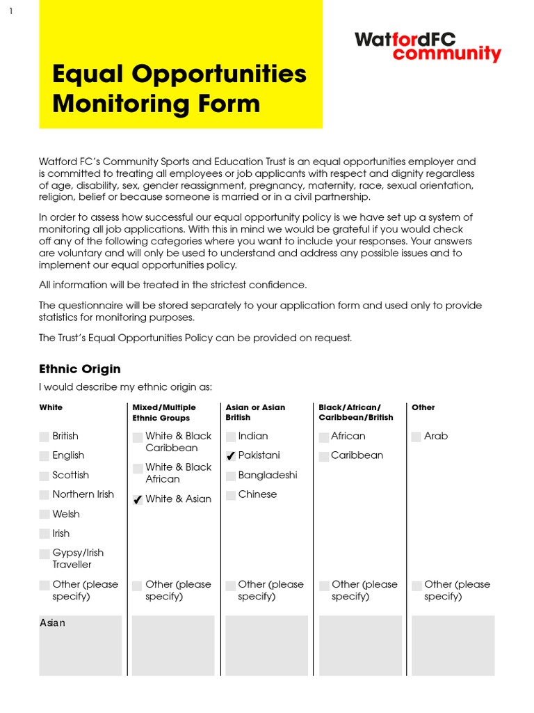 Equal Opps Form Digital | PDF | Heterosexuality | Sex