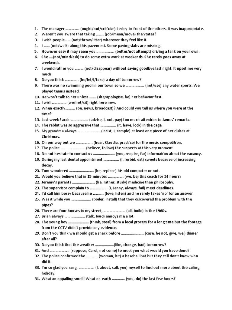 Use of English Uzupełnianie Zdań Parafraza Tłumaczenie | PDF