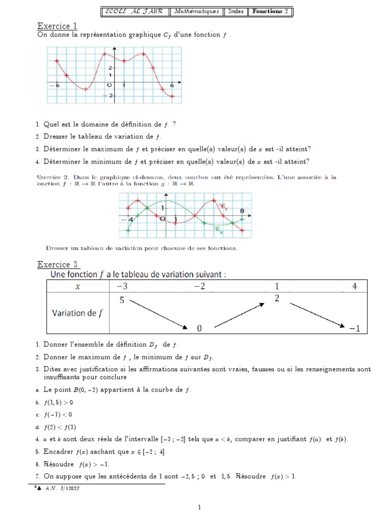 Fiche 5 Secondes Fonctions 2 | PDF