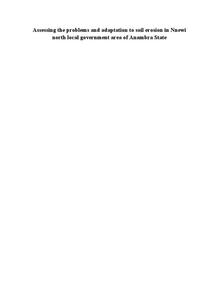Soil Erosion in Nnewi North LGA | PDF | Erosion | Soil
